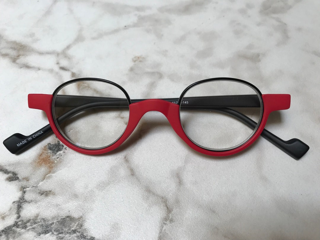 Over the Top REAL RED Small Round Reading Glasses Frame & Lens Size in ...