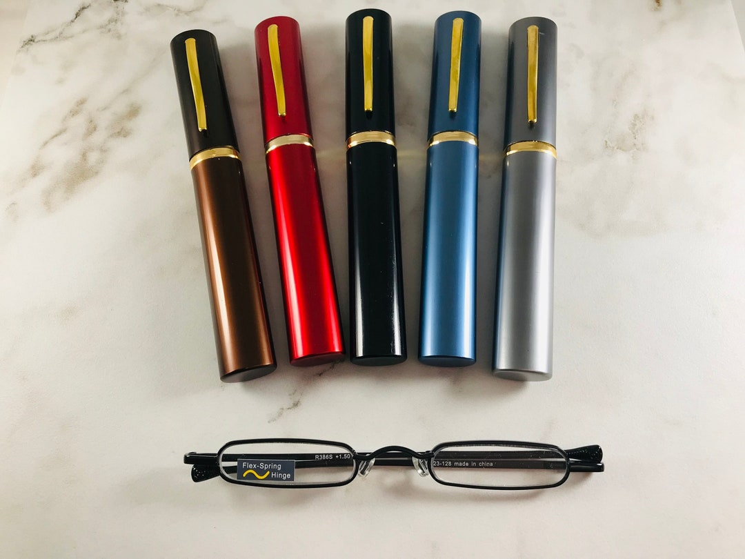 One Pair Compact Mini Ultra Slim Reading Glasses With Tube Case Choice ...