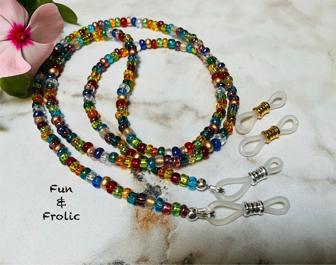Fun & Frolic Multi-color Beaded Eyeglass Chain - Etsy