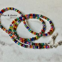 Rainbow Beaded Glasses Chain - Etsy