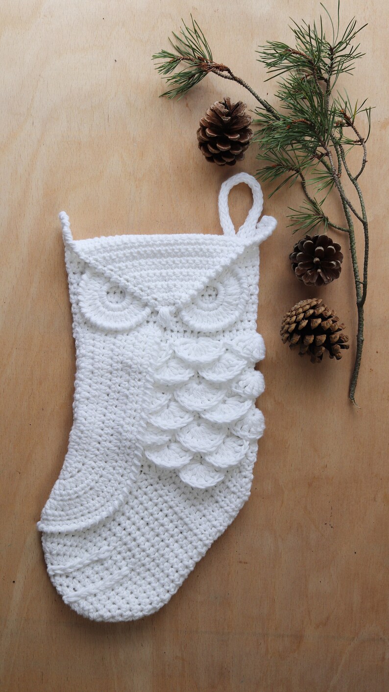 Athena Owl Stocking - PDF Ebook - Irene Strange Crochet Pattern - Etsy