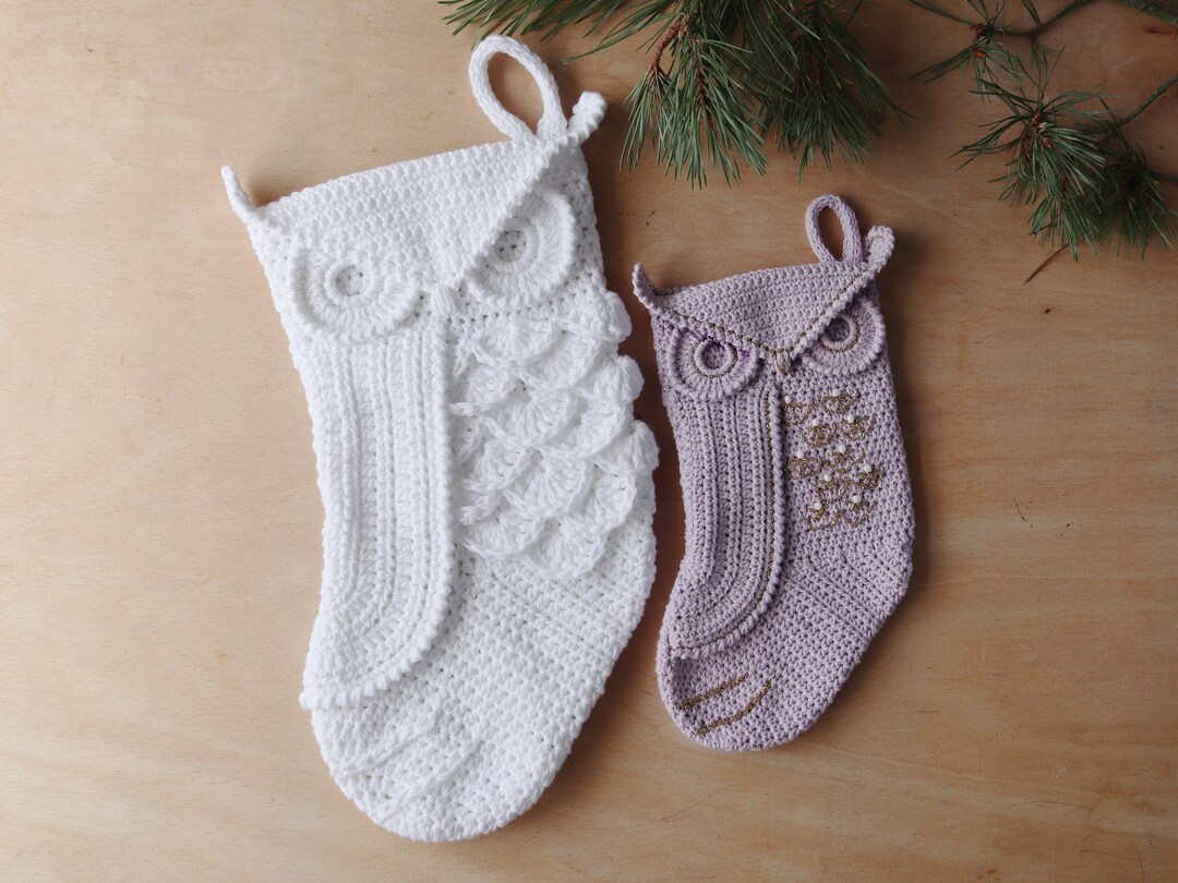 Athena Owl Stocking - PDF Ebook - Irene Strange Crochet Pattern - Etsy