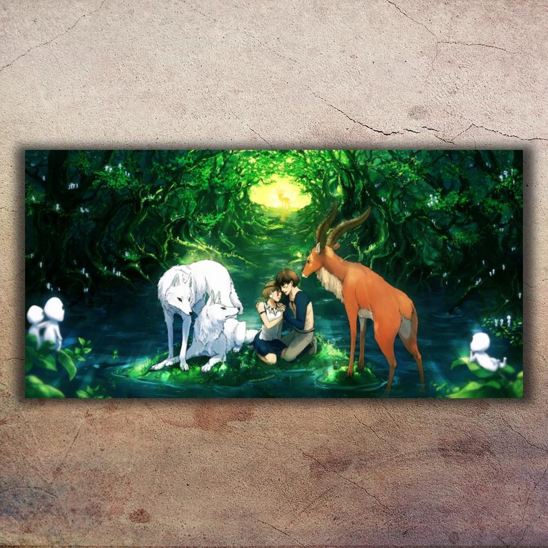 Ashitaka Japanese Animated Movie Poster, Canvas Wall Art Picture Print ...