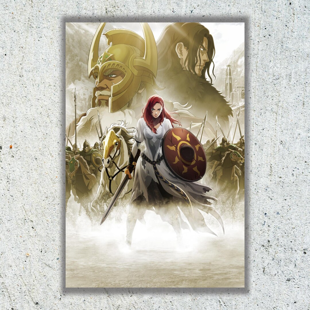 The War of the Rohirrim Anime Fantasy Movie Poster, Canvas Wall Art ...