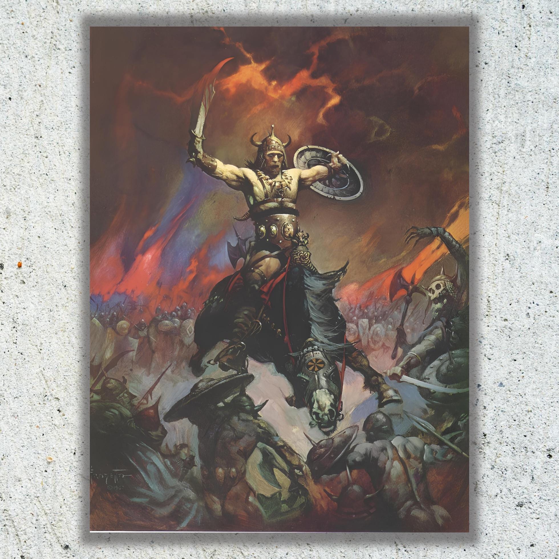 Conan the Conqueror Poster, Frank Frazetta Poster, Canvas Wall Art ...