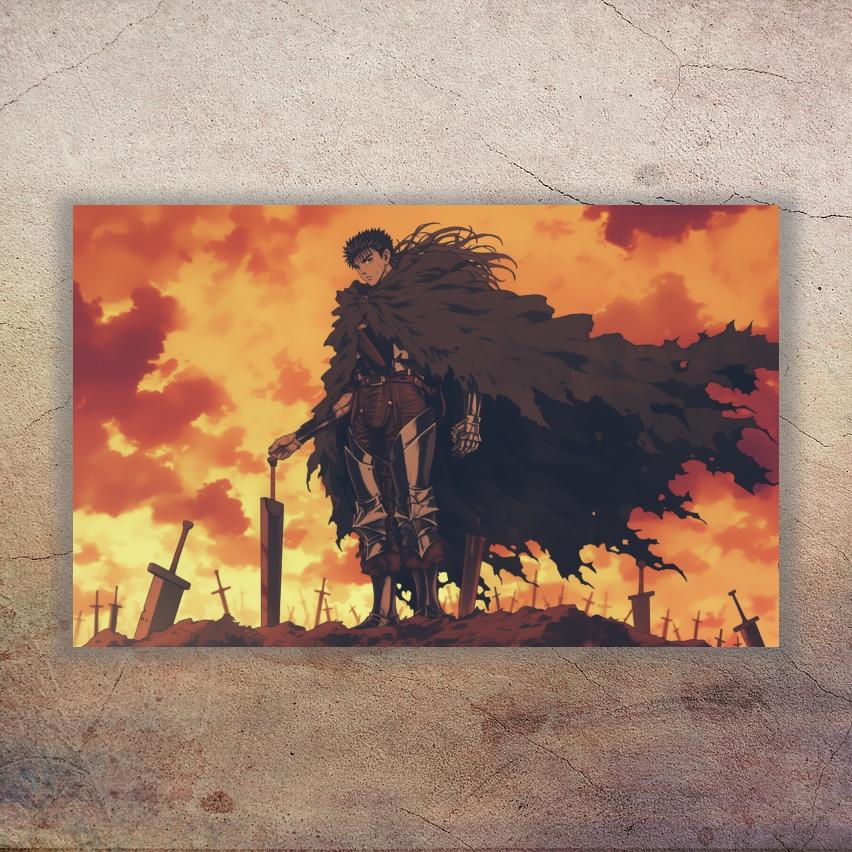 Guts Berserk Japanese Manga Poster, Canvas Wall Art Picture Print Decor ...