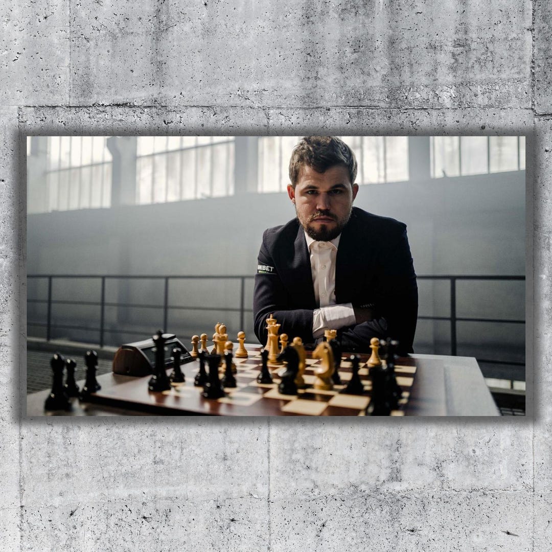 Magnus Carlsen Poster, Chess Grandmaster Poster, Canvas Wall Art Print ...