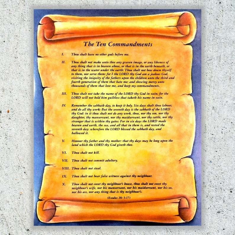 Póster de los diez mandamientos, cuadro impreso en lienzo para pared ...