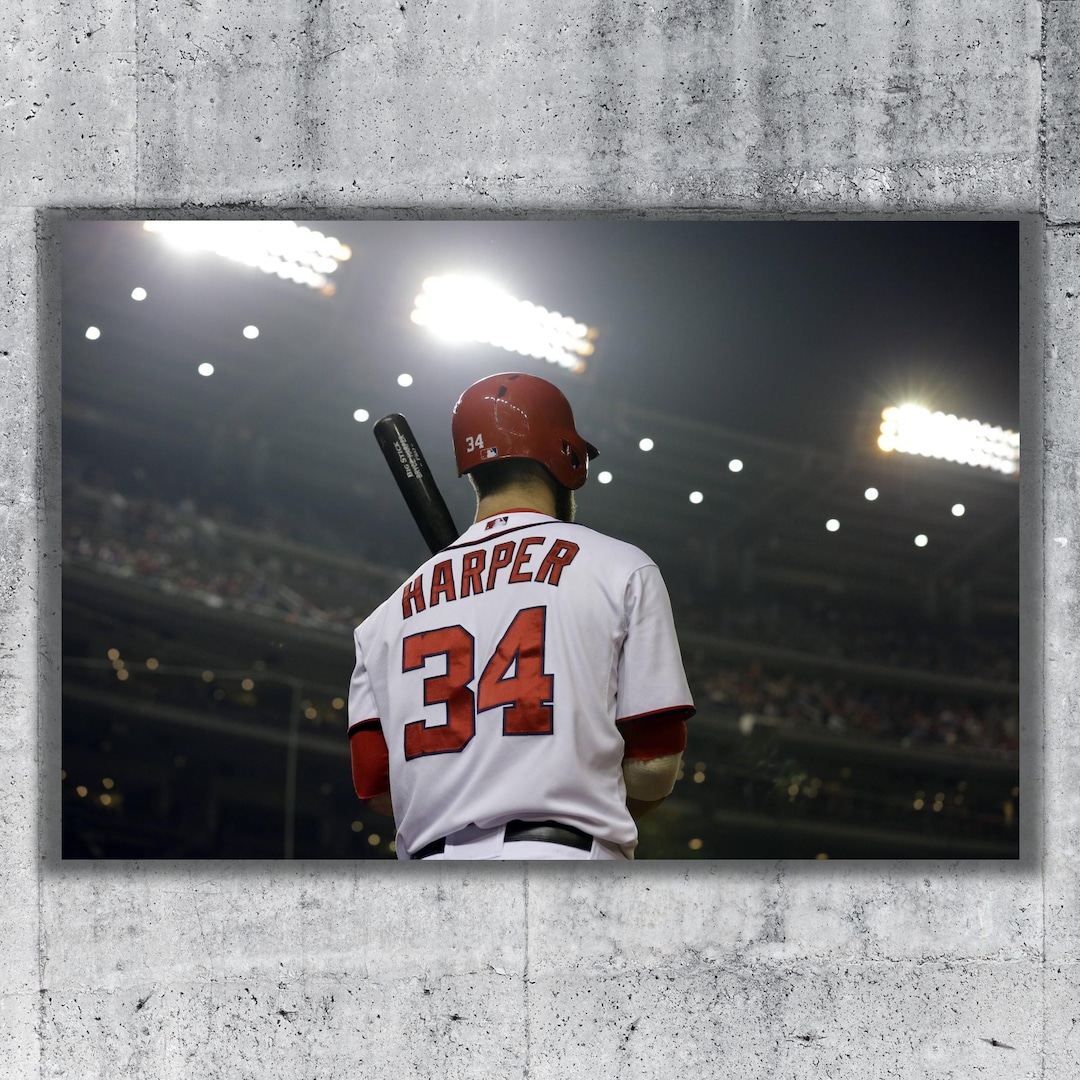 Bryce Harper Poster, Baseball Sport Themed Poster, Canvas Wall Art ...
