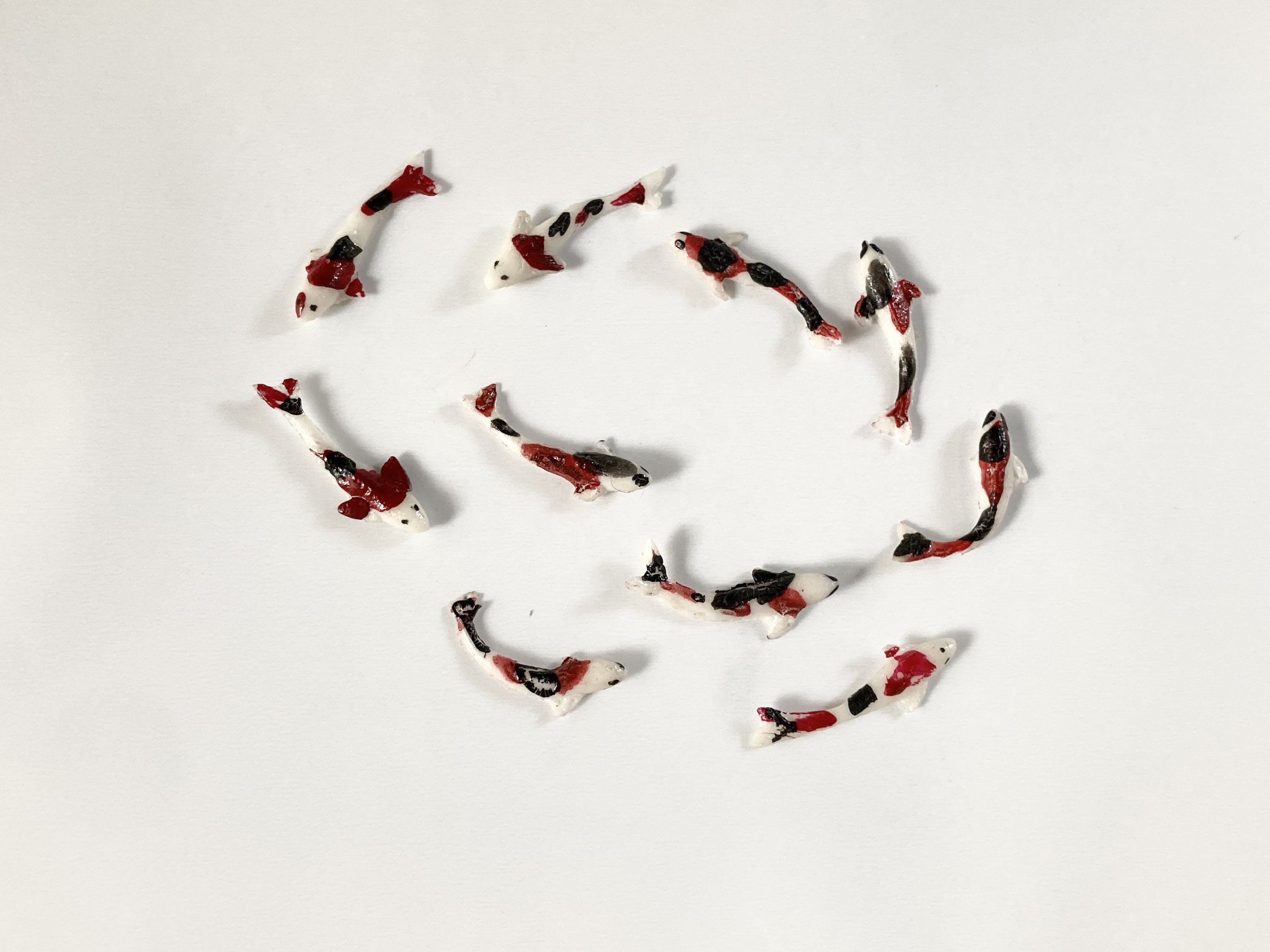 10 Tiny Red Koi Fish/ Fancy Carp Fish Miniature/ Fish Dollhouse/ Fairy ...