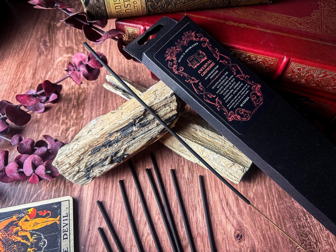 Infernal Grimoire Gothic Incense Sticks | Book Pages & Fire Scented ...