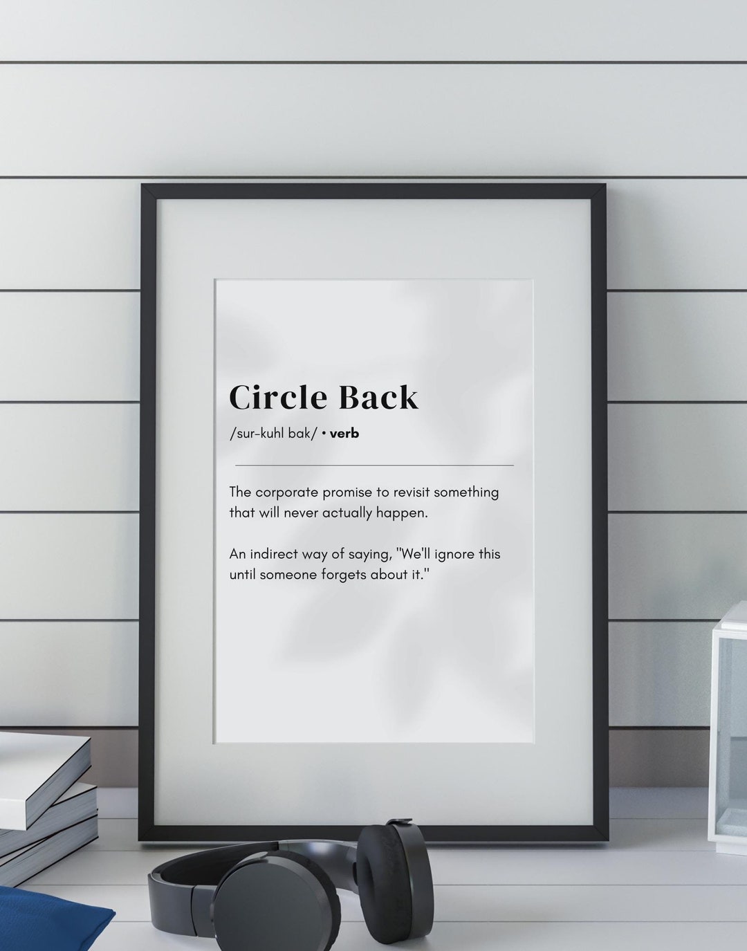 Circle Back Definition Wall Art | Funny Office Decor | Digital Download ...