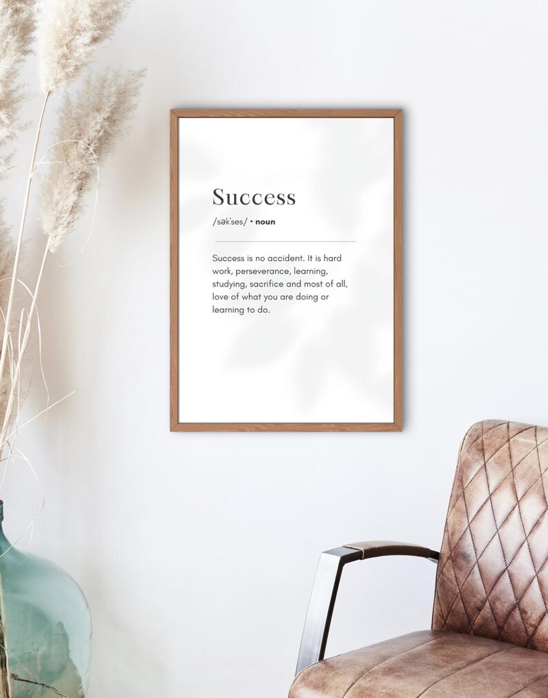 Success Definition | Office Wall Art | Home Office Decor | Motivational ...