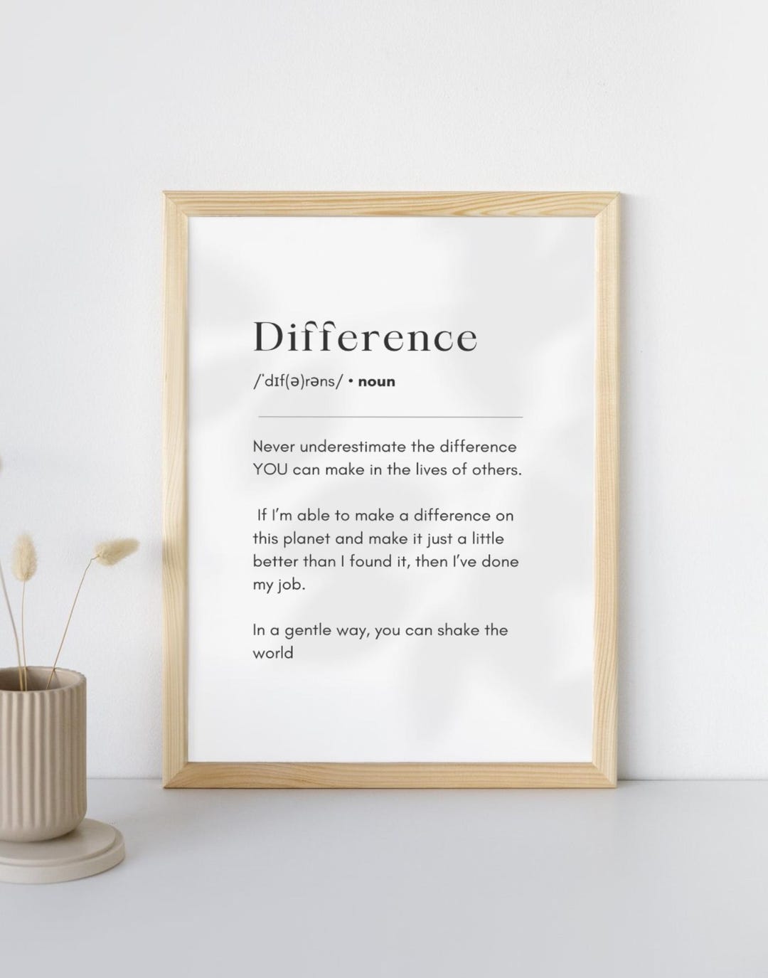 Difference Definition Print | Minimal Print | Best Friend Gift | Gift ...