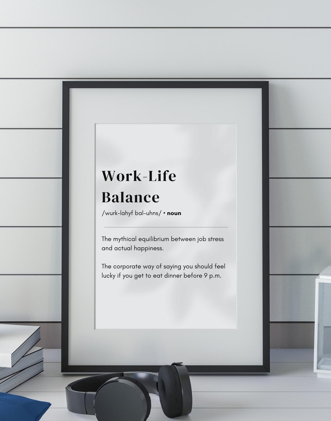Work-life Balance Definition Wall Art Funny Office Decor Digital ...