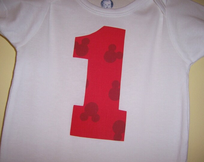 Mickey Mouse First 1st Birthday S/s Gerber Onesie 12 Months - Etsy