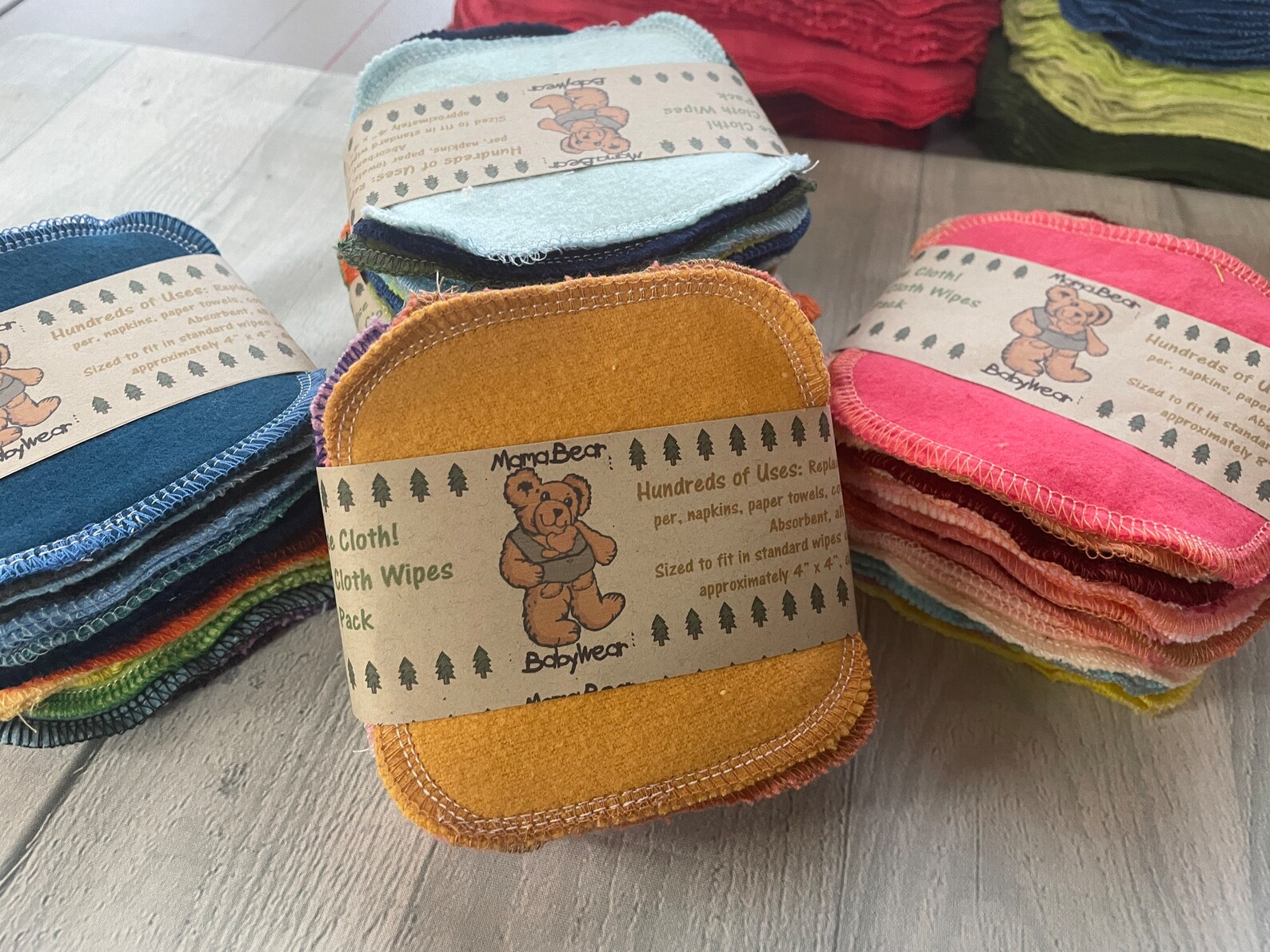 Mamabear Reusable Cloth Mini Wipes (unpaper) Set - Baker's Dozen ...