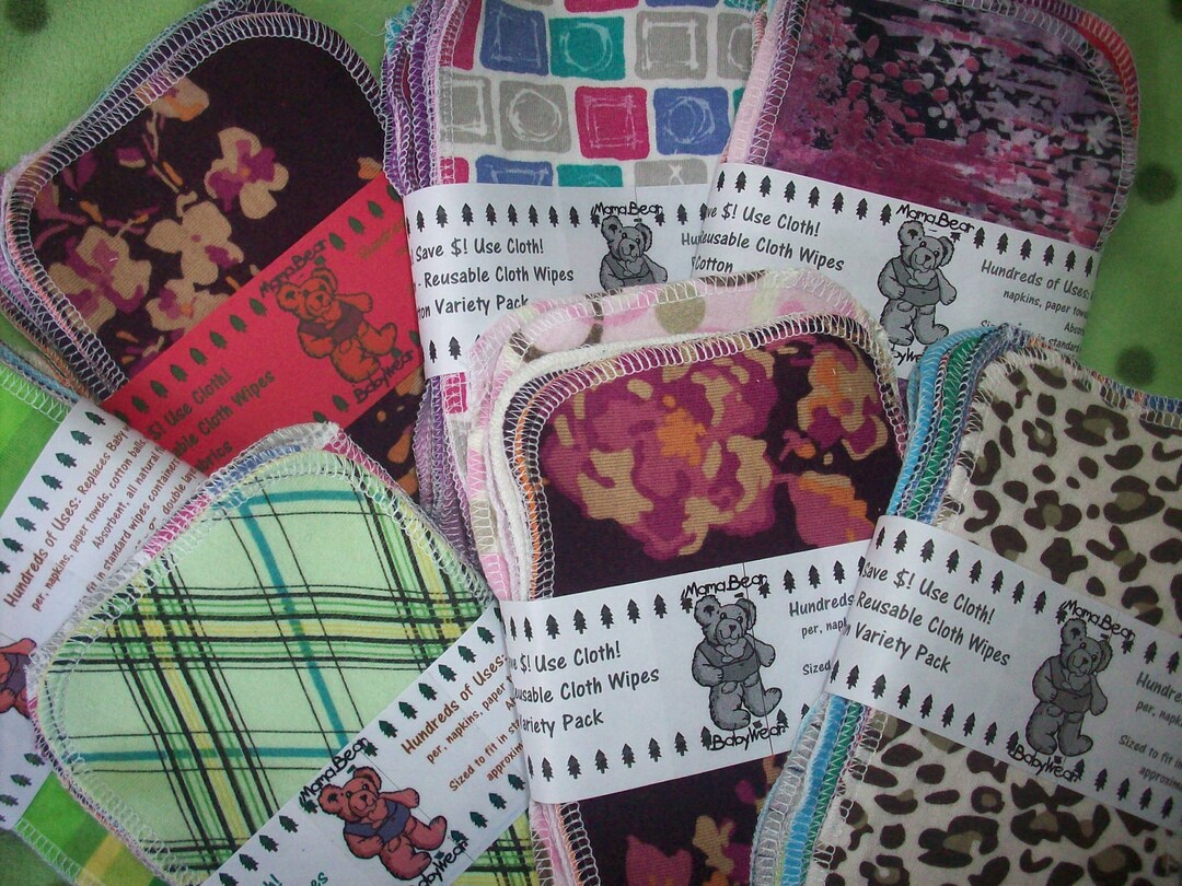 Mamabear Reusable Cloth Wipes (unpaper) Set - Cotton Velour - Baker's ...