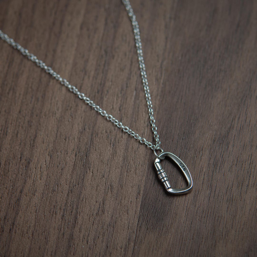 Unisex Climbing Necklace Sterling Silver, 925 Sterling Silver Carabiner ...
