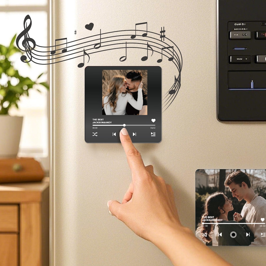 Personalized Music Fridge Magnet, Custom Photo & Music Refrigerator ...