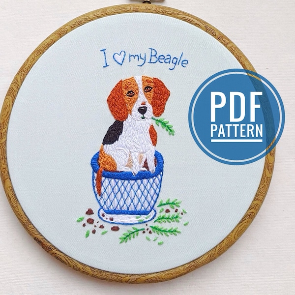 Beagle Embroidery - Etsy