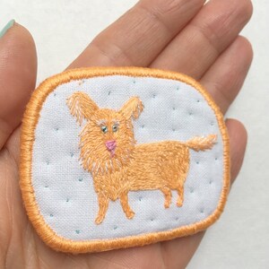 Textile Dog Brooch Peachy. Funny Dogs Collection. Hand - Etsy