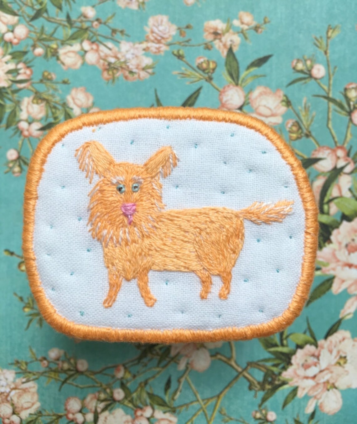 Textile Dog Brooch Peachy. Funny Dogs Collection. Hand - Etsy