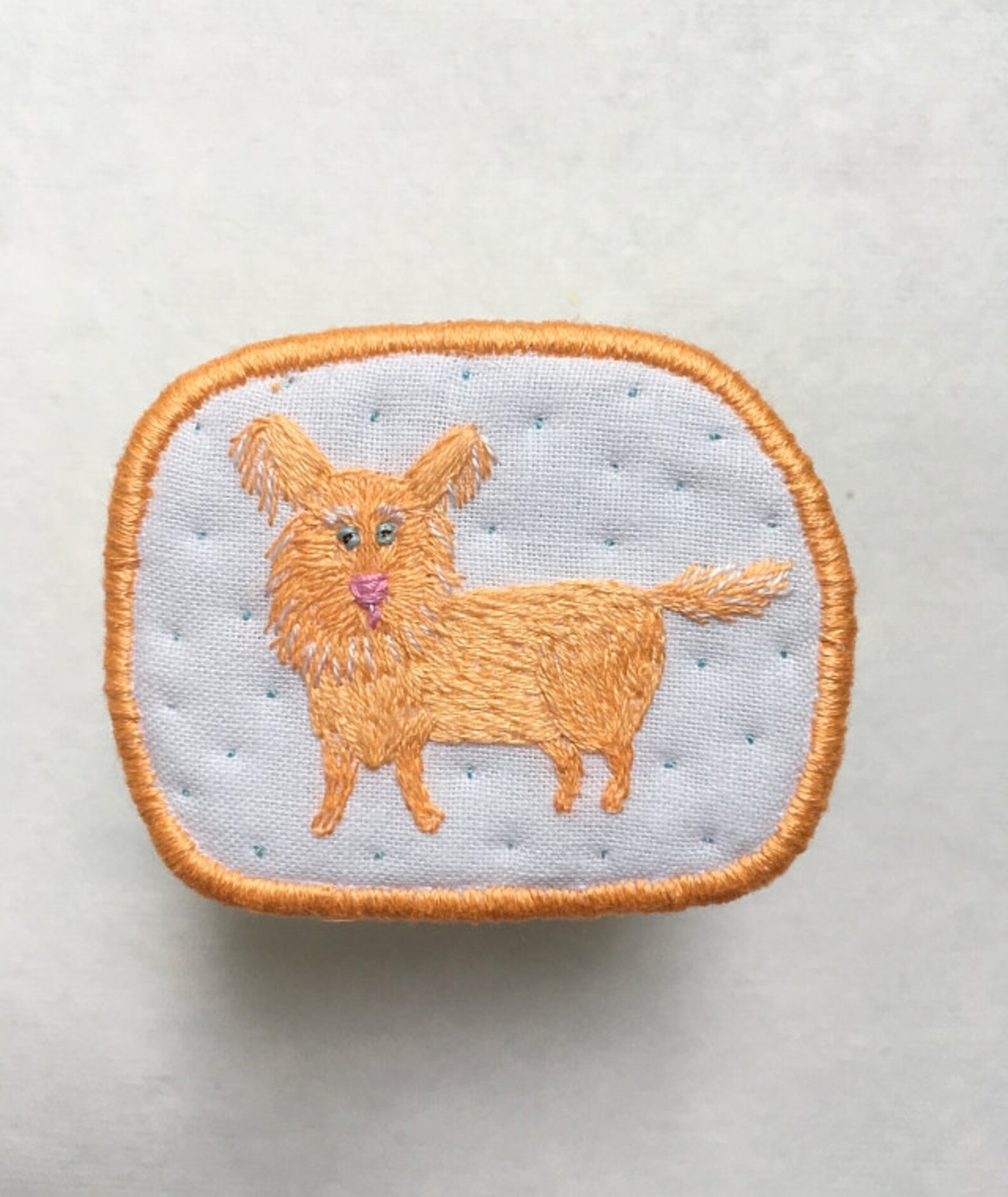 Textile Dog Brooch Peachy. Funny Dogs Collection. Hand - Etsy
