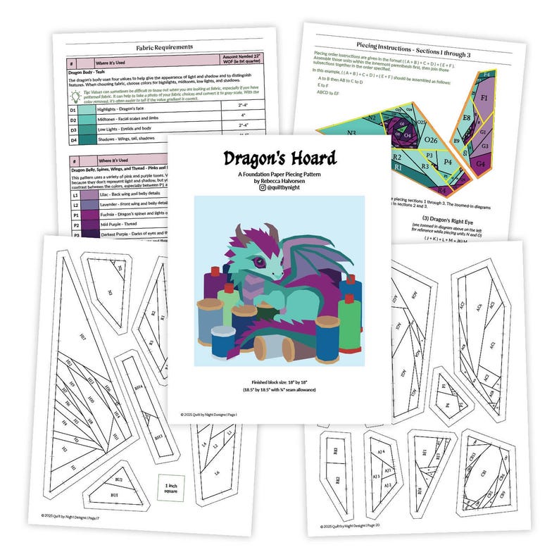 Dragon's Hoard - Foundation Paper Piecing PDF Pattern - Etsy
