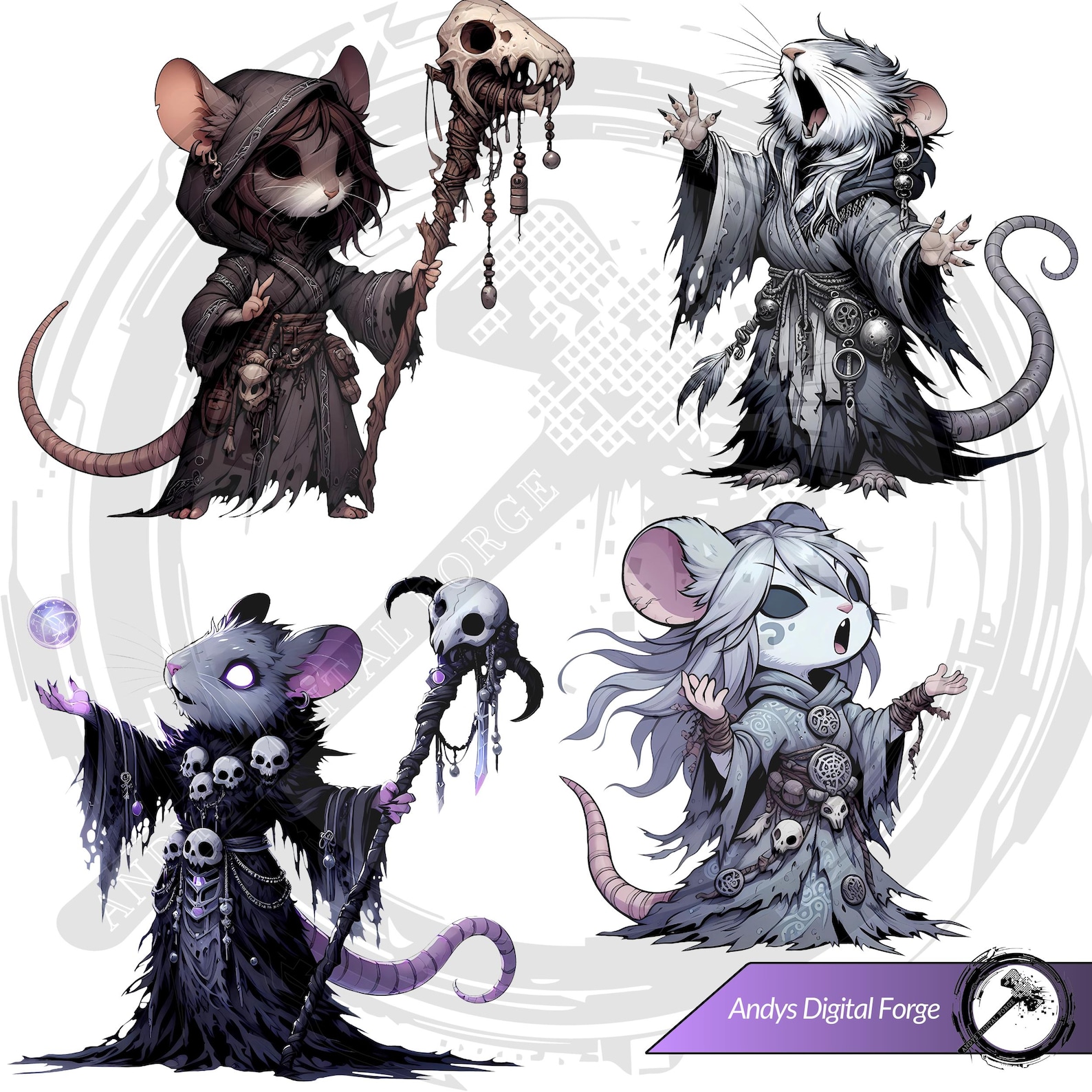 Chibi Skaven Shaman Cliparts - PNG HD Fantasy RPG - Sublimation ...