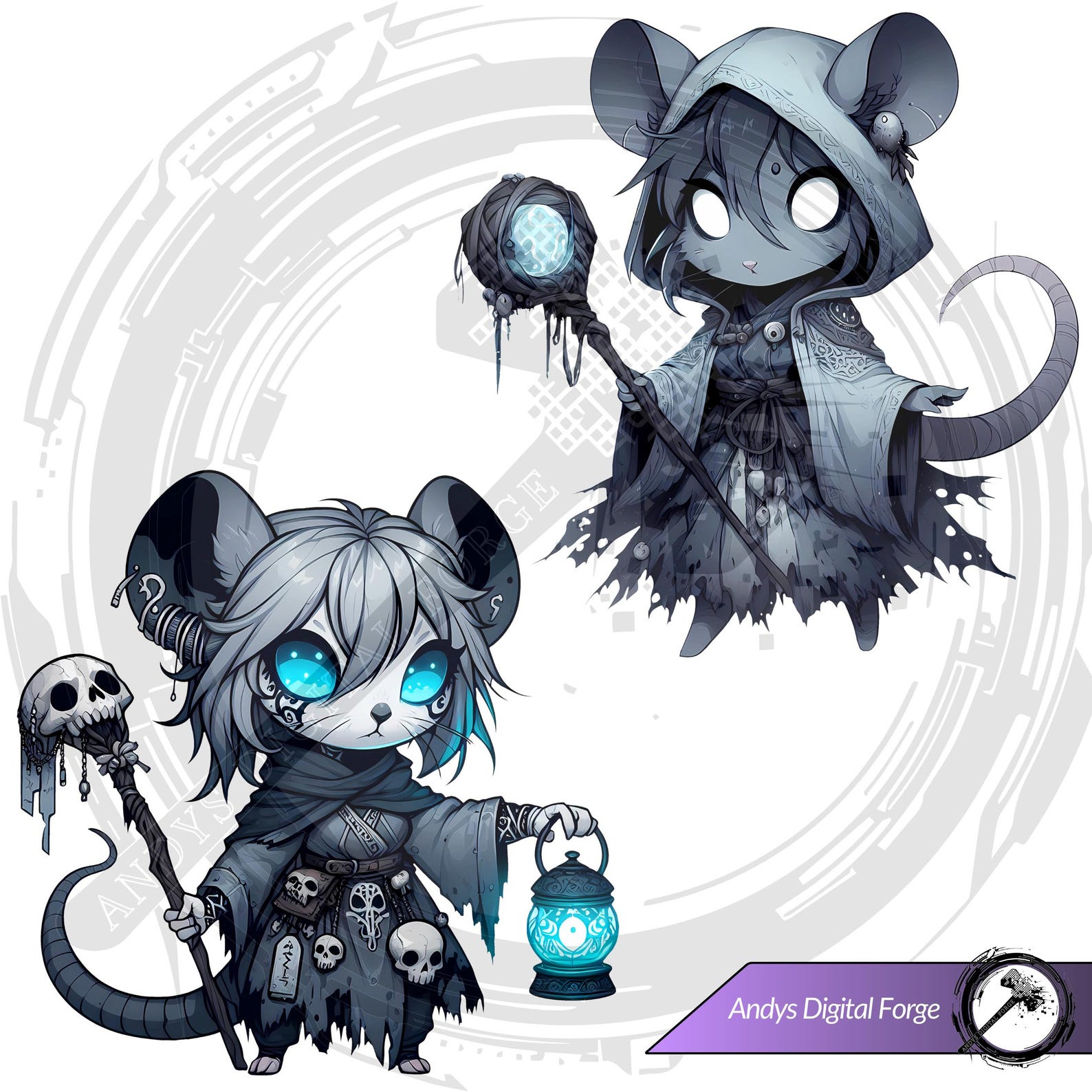 Chibi Skaven Shaman Cliparts - PNG HD Fantasy RPG - Sublimation ...