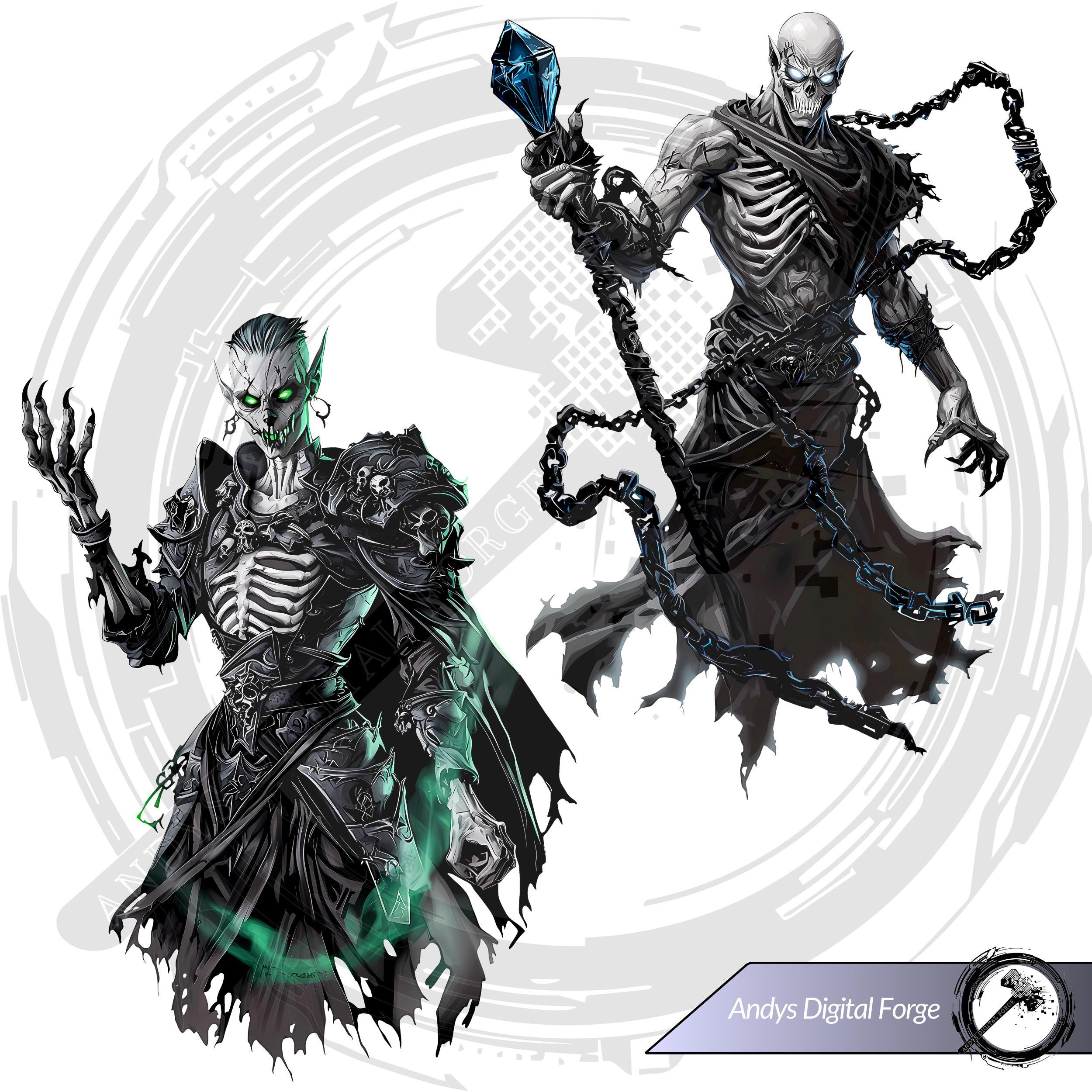 Fantasy Lich Necromancers Clipart Set - High-resolution PNG, RPG ...