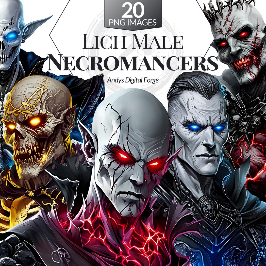 20 Lich Male Necromancers Cliparts - High-res Fantasy RPG Pngs for ...