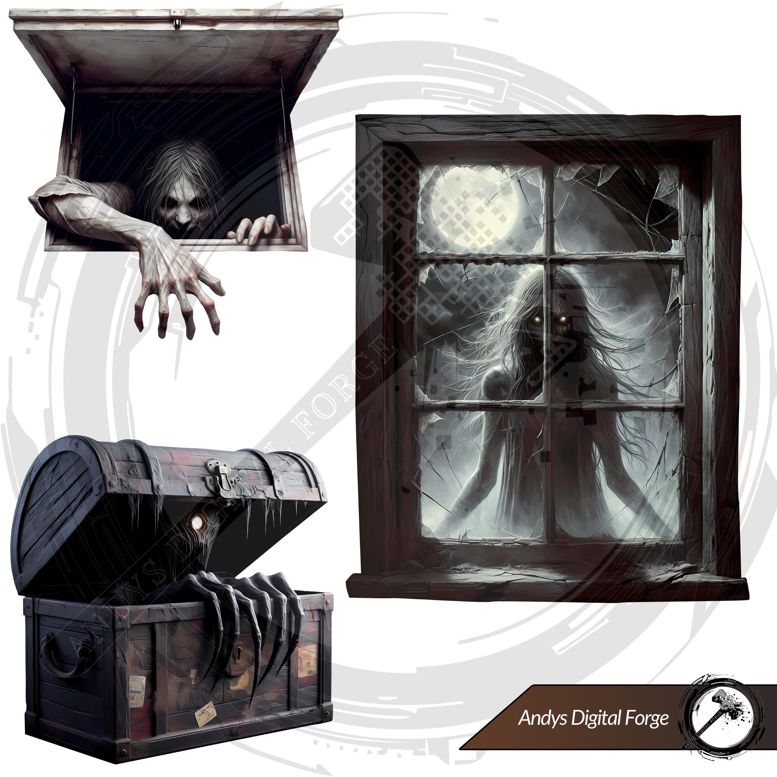 Hidden Monster Cliparts - Dark Fantasy Boogeymen, Children's Nightmare ...
