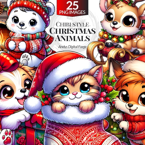 Cute Chibi Christmas Animals