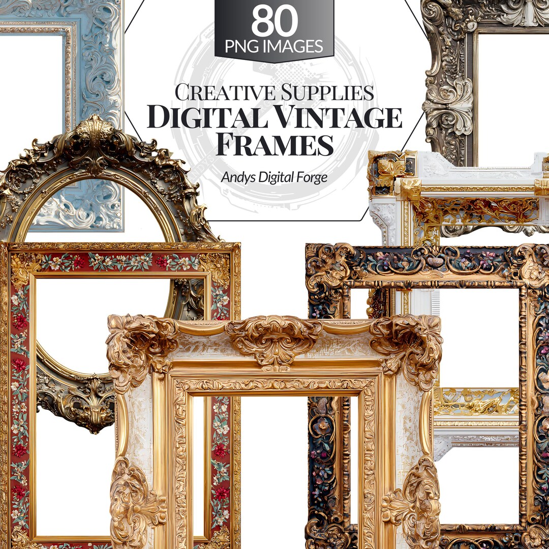Digital Vintage Frames Set - Baroque, Rococo & Classic Styles ...
