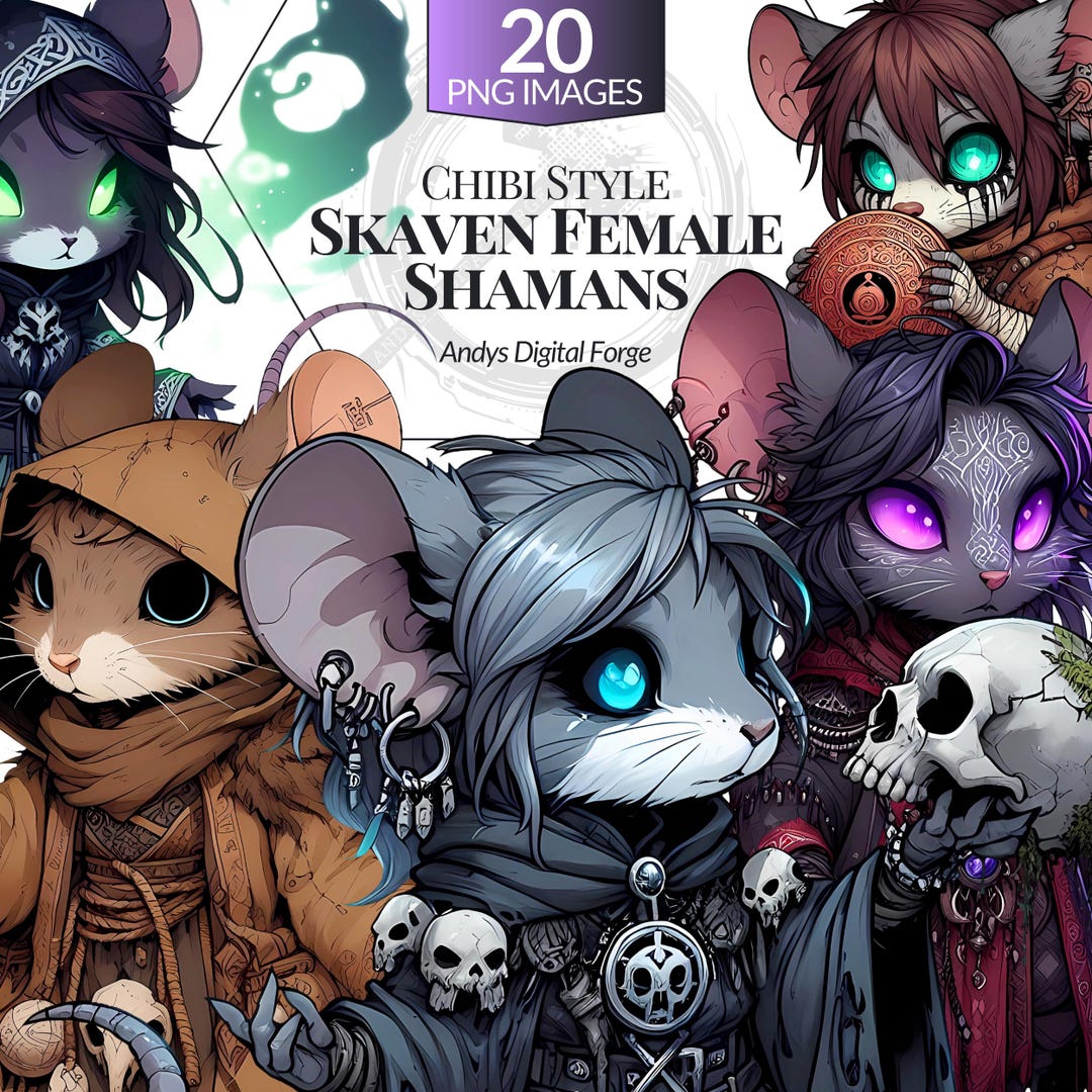 Chibi Skaven Shaman Cliparts - PNG HD Fantasy RPG - Sublimation ...