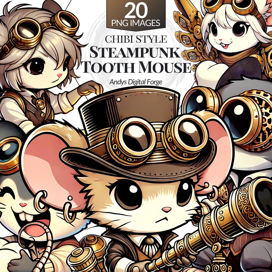Chibi Steampunk Tooth Mouse - High-res Fantasy RPG Pngs for Tabletop ...