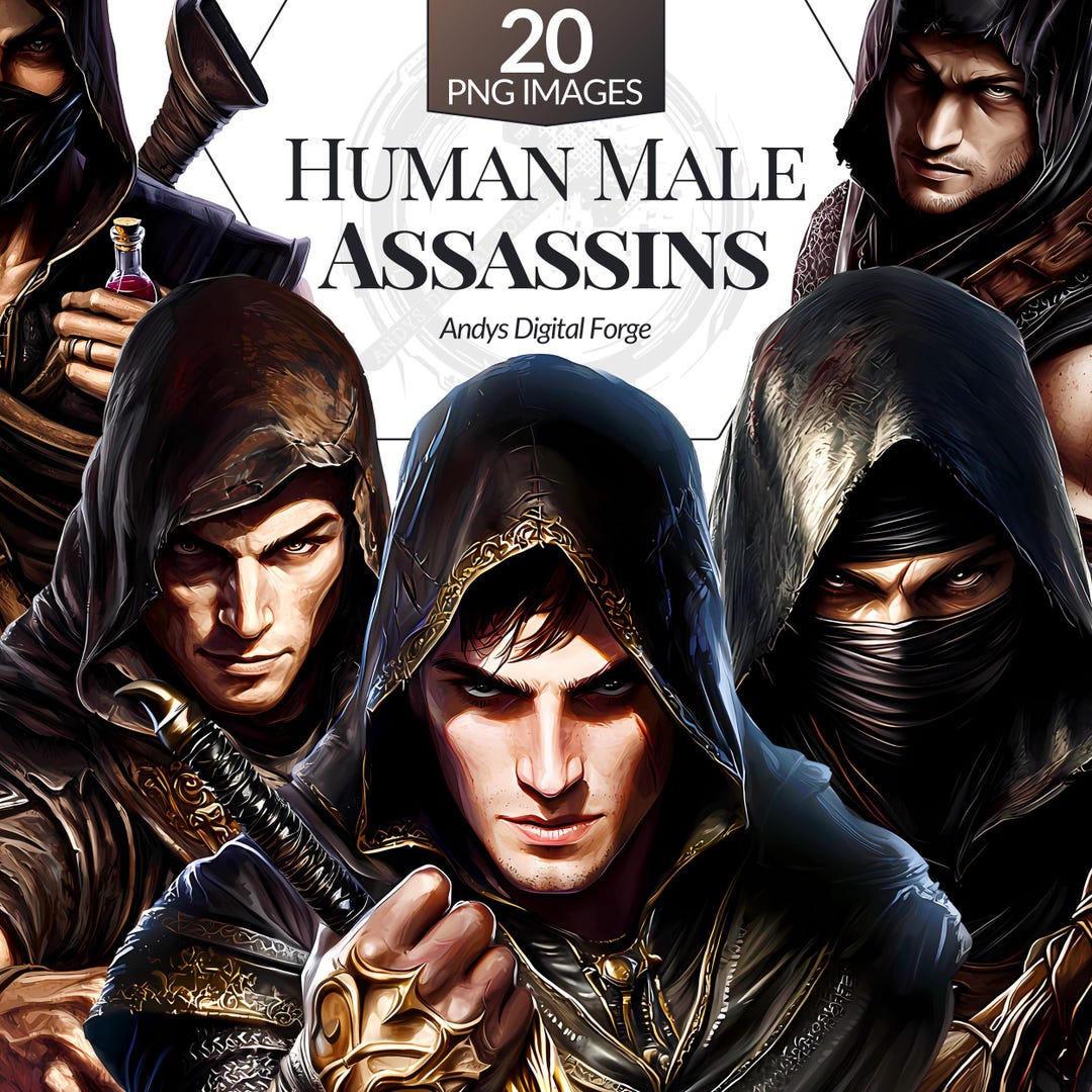 20 Human Male Assassins Cliparts - High-res Fantasy RPG Pngs for ...
