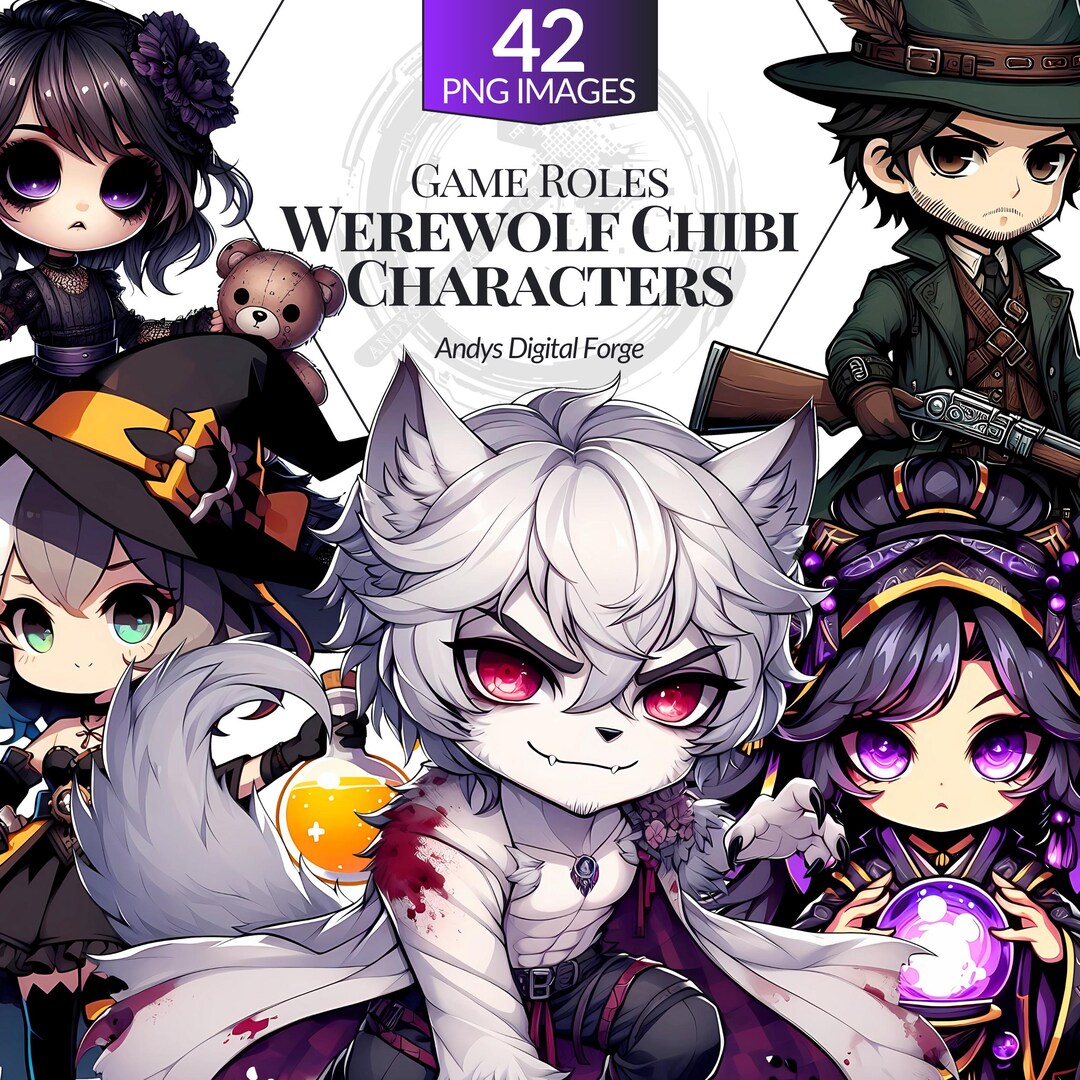 Cliparts Werewolf Game Roles - Chibi Characters PNG High Resolution ...