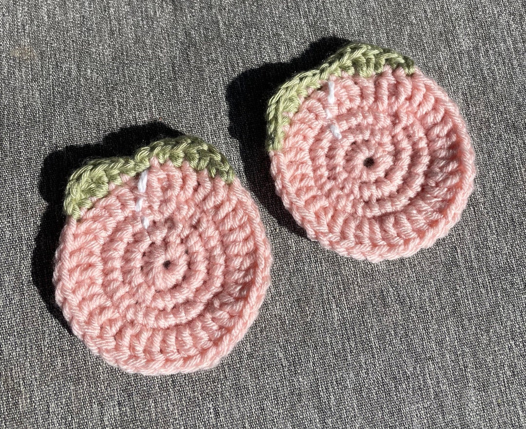 Peach Crochet Car Coasters - Etsy