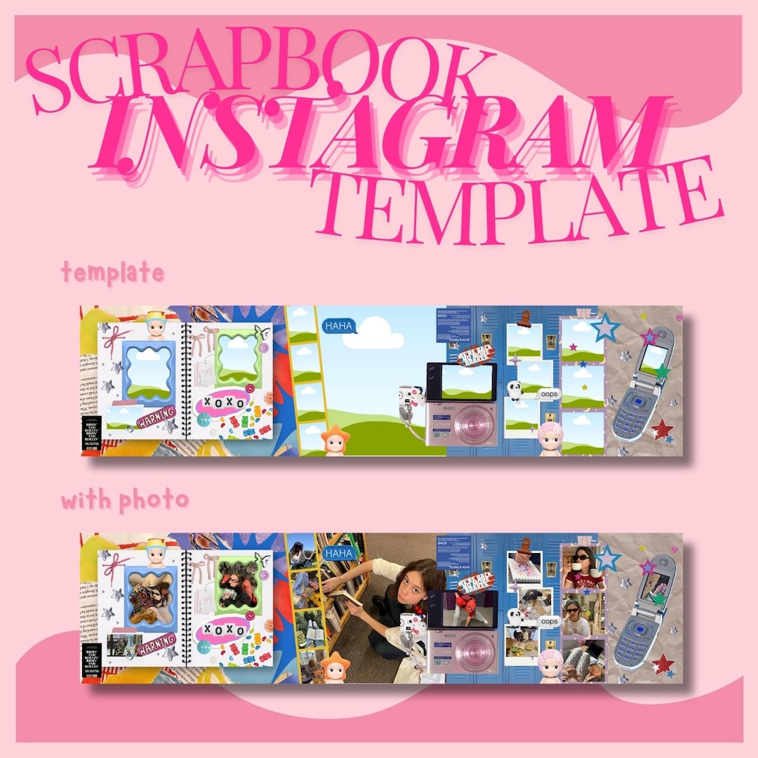 Instagram Scrapbook Template | School Dump Version 1.0 - Etsy
