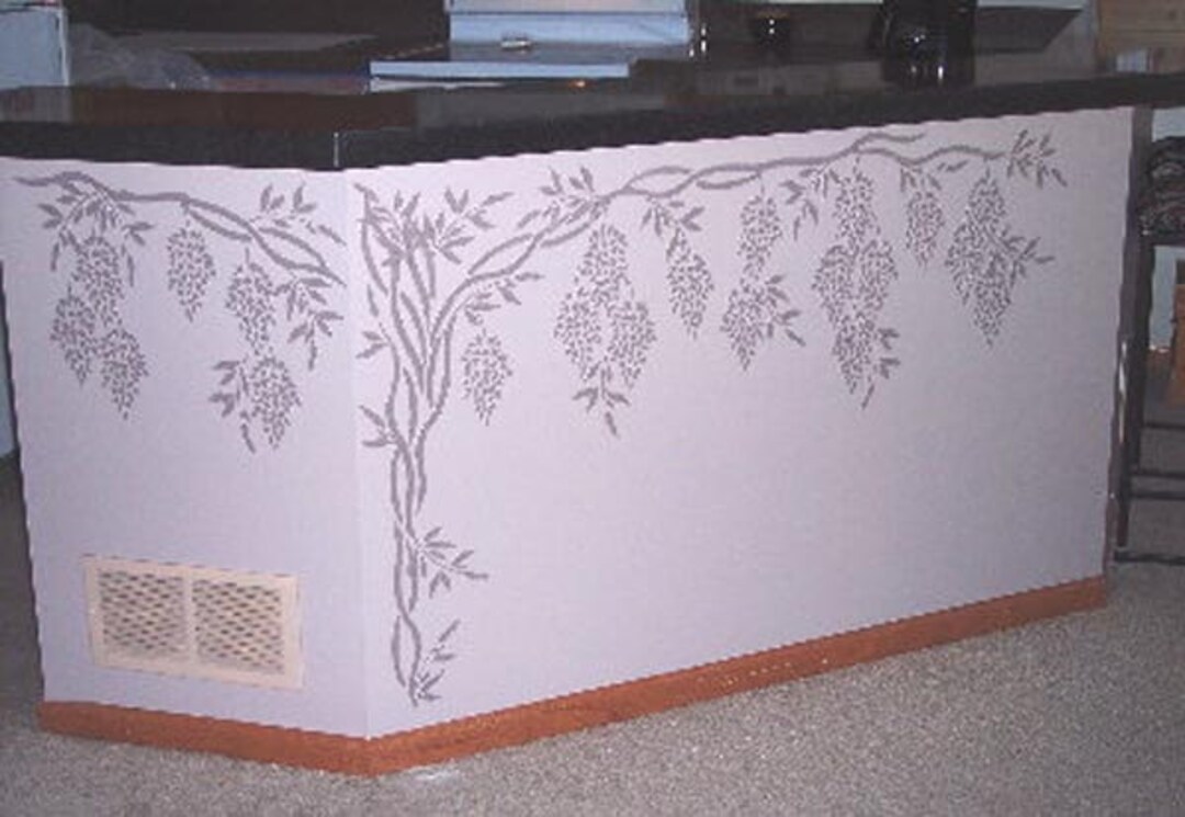 Stencil, Wall Stencil, Raised Plaster Stencil Wisteria Stencil Wall ...