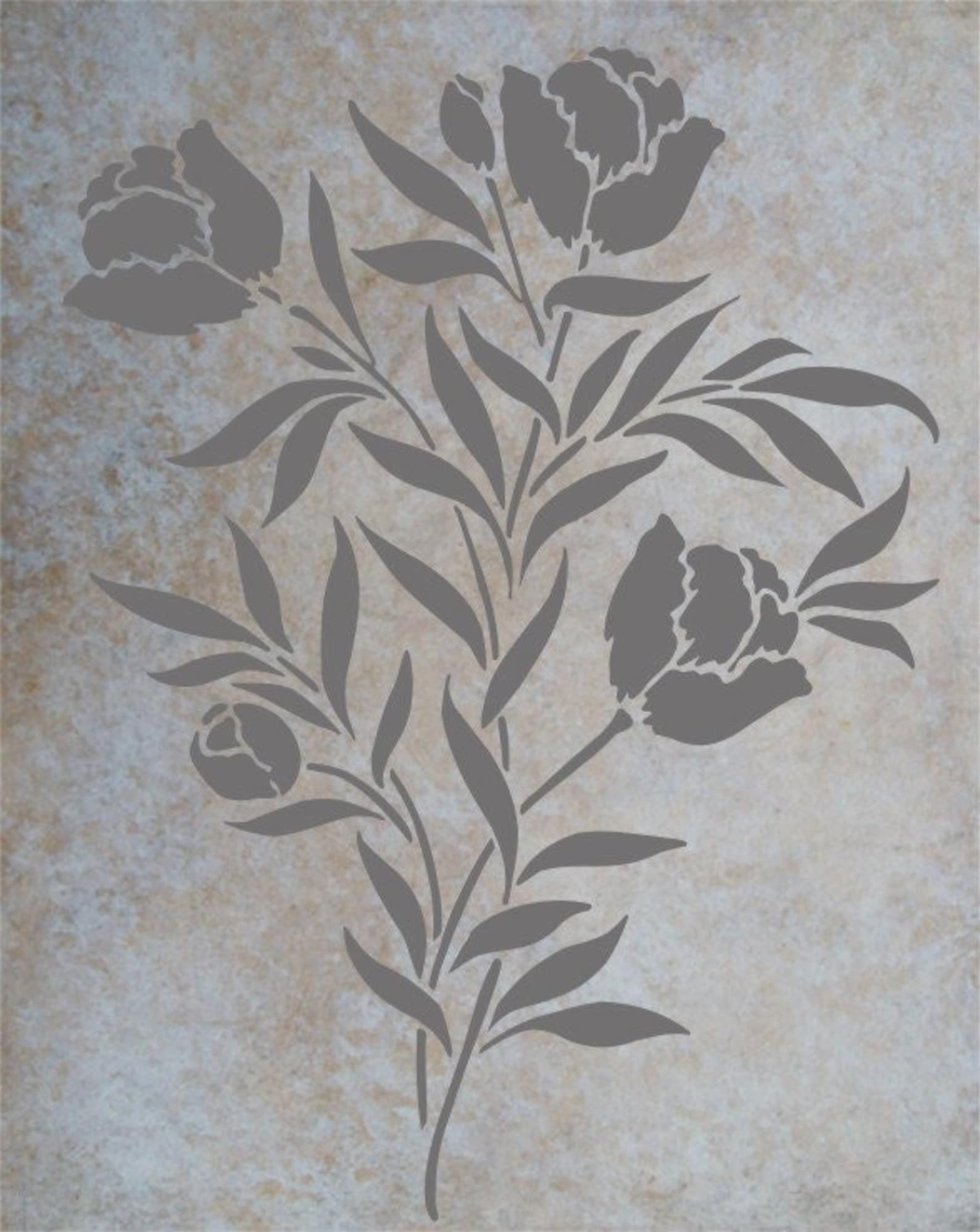 Peony Passion Stencil Wall Stencil Large Flower Stencil - Etsy