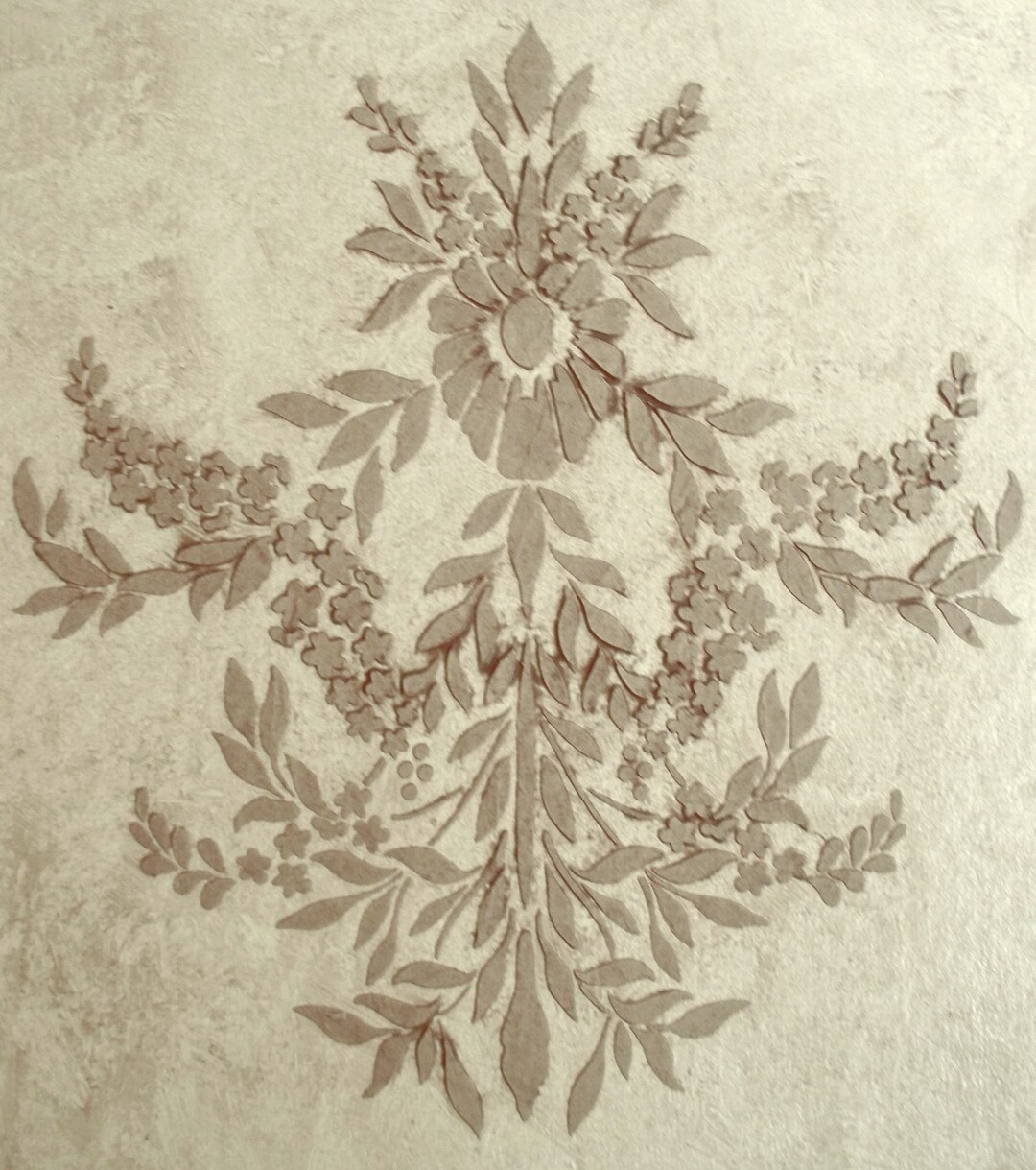 Plaster Stencil Floral Central Wall Stencil, Furniture Stencil - Etsy