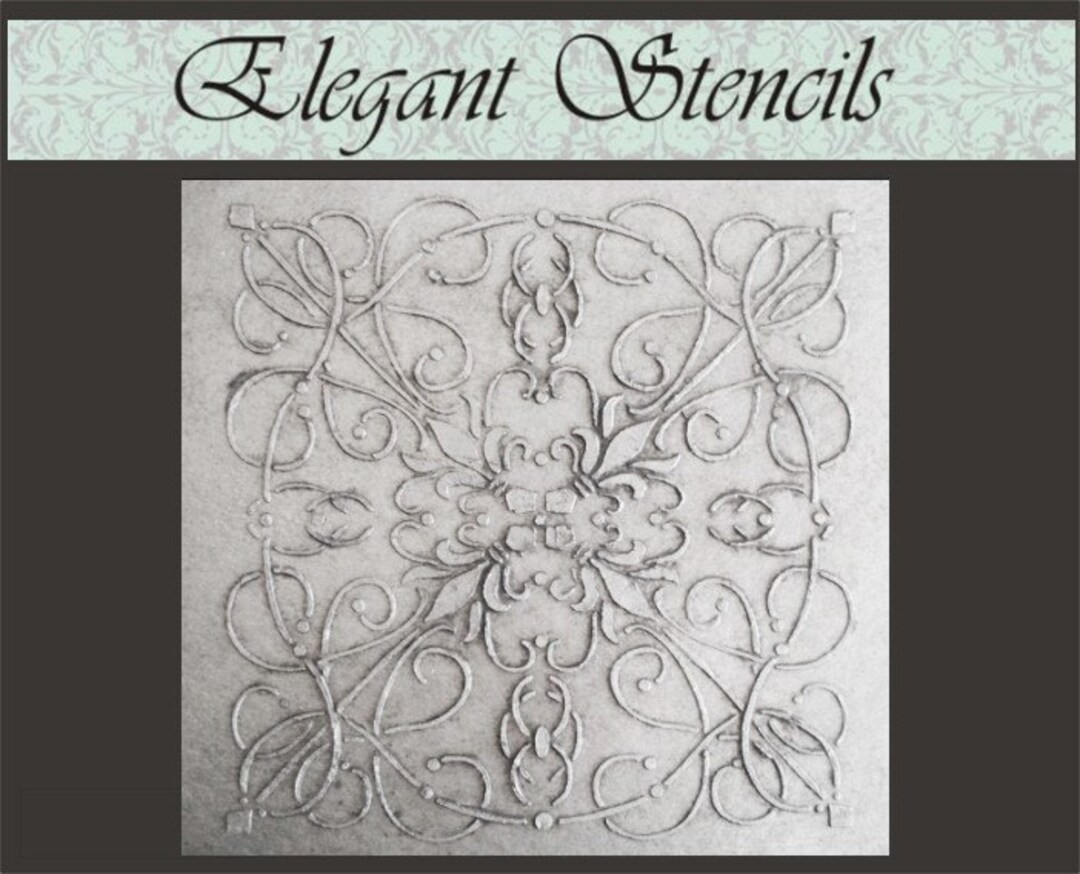 Plaster Stencil Andre Tile Wall Stencil, Painting Stencil, Furniture ...