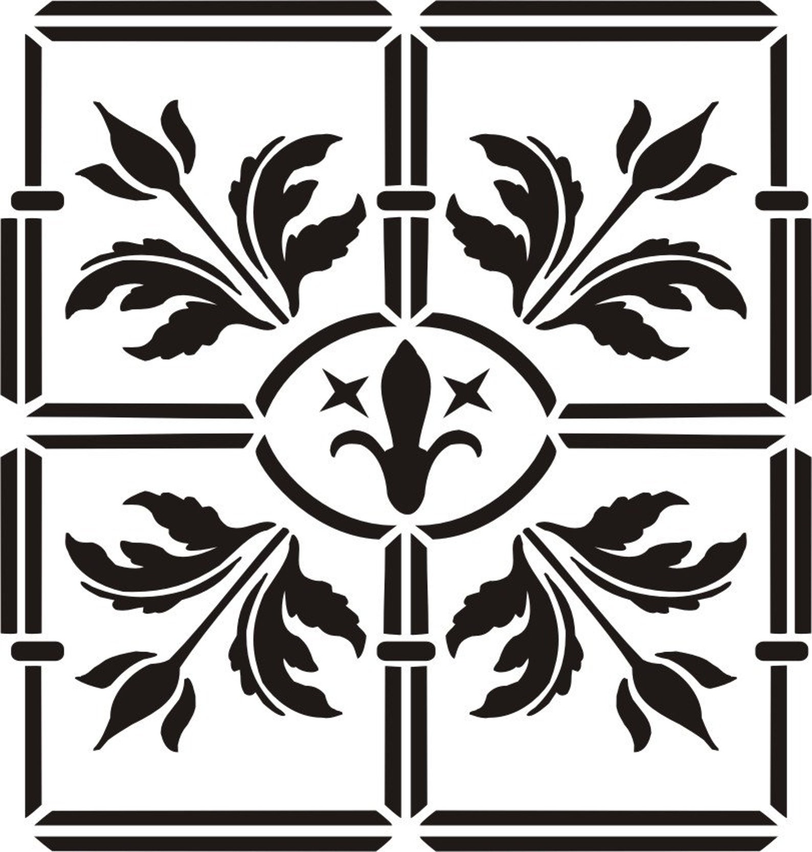 Fiore Tile Stencil Furniture Stencil Floor Stencil Stencils | Etsy