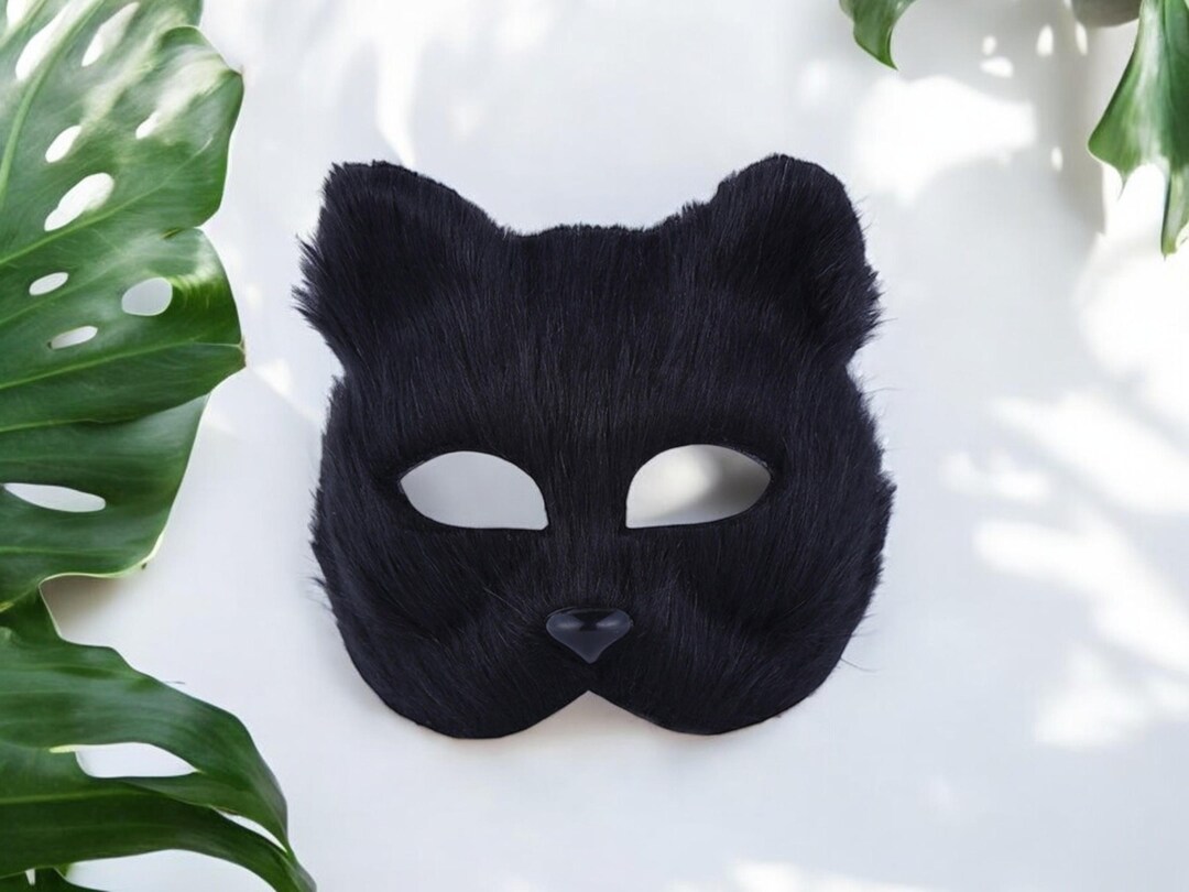 Colored Therian Cat Mask With Fur, Cosplay Gear, Therian Furry Mask ...
