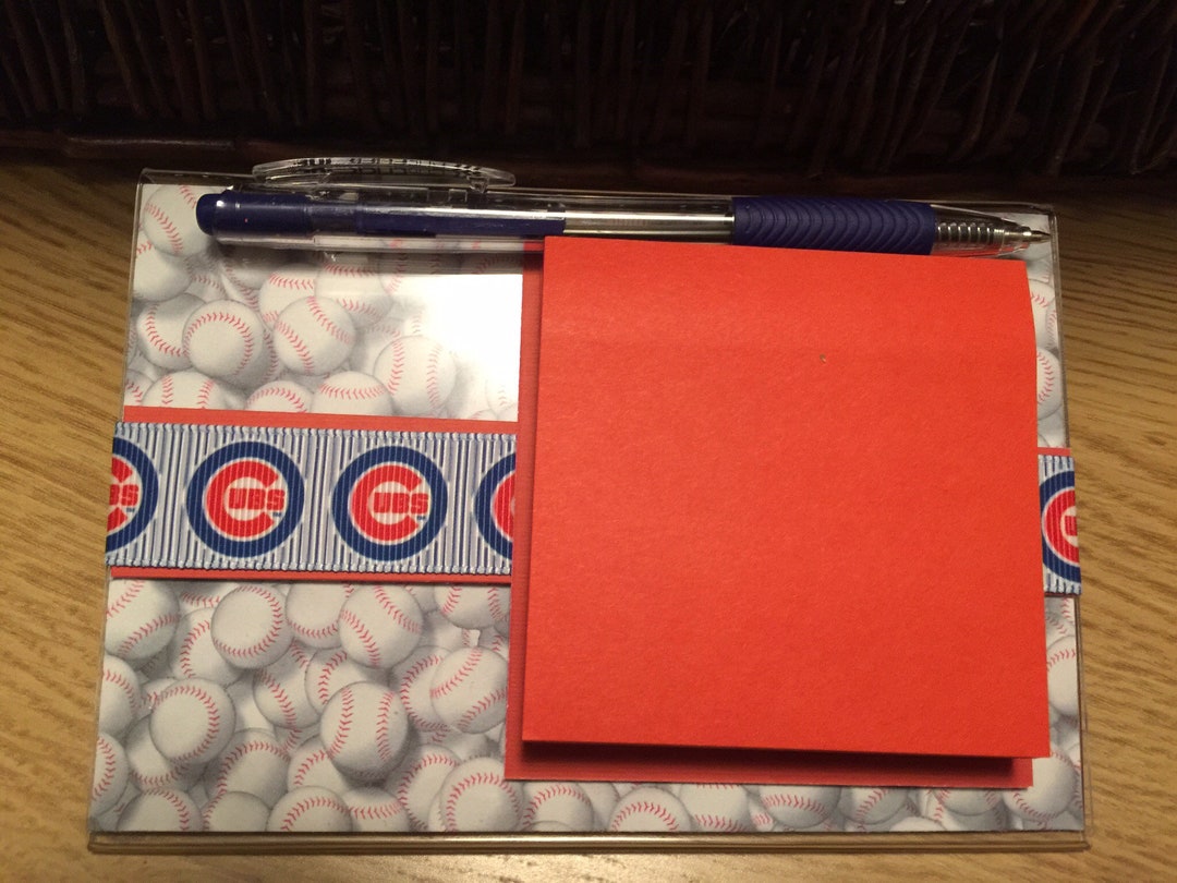 Desktop Sticky Note Holder W/pen 6 X 4 Chicago Cubs Post It - Etsy