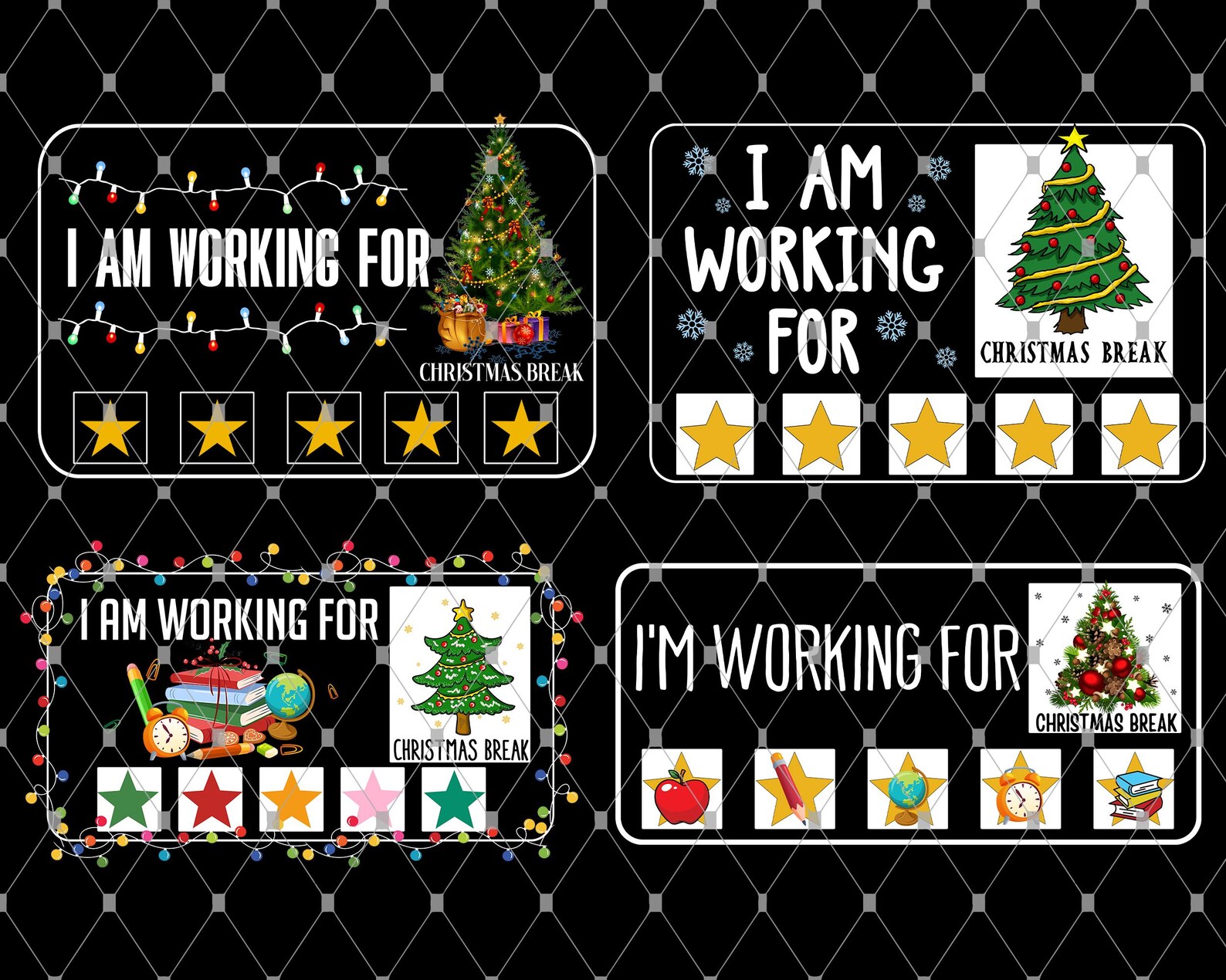 I'm Working for Christmas Break 5 Stars Digital PNG, Christmas Break ...
